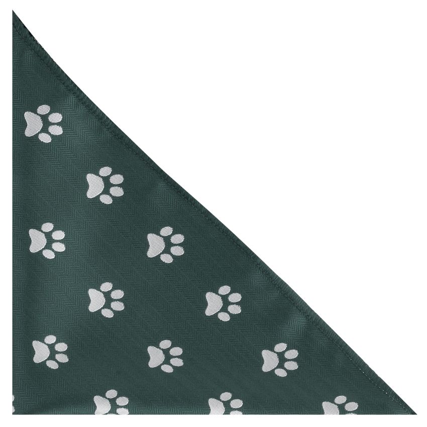 Dark Green Paw Print Herringbone Pocket Square, Handkerchief | King ...