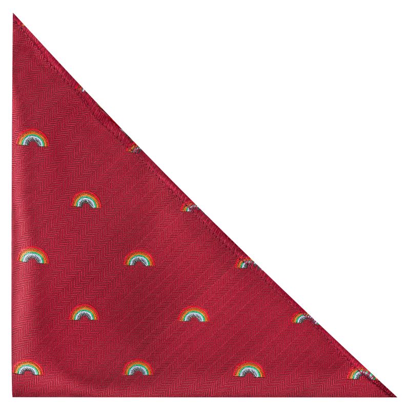 Burgundy Red Rainbow Herringbone Pocket Square, Handkerchief | King ...