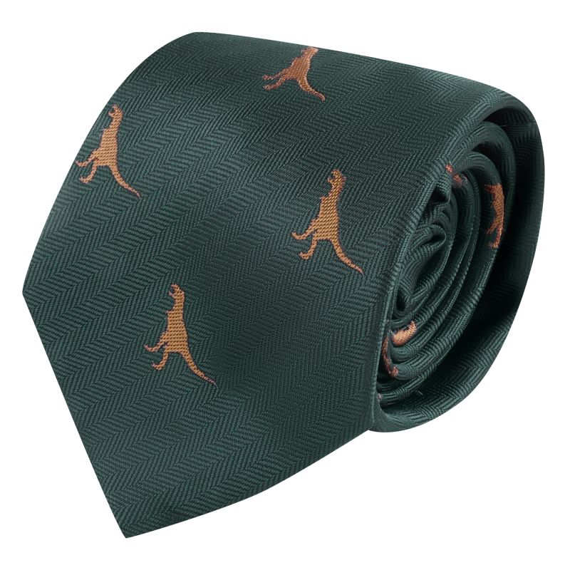 Dark Green Tyrannosaurus Rex / T-Rex Herringbone Tie, Necktie | King ...