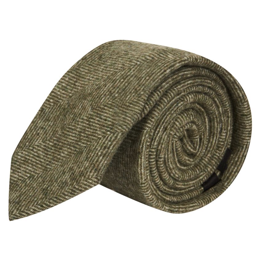 Fern Green Herringbone Tie, Necktie | King & Priory