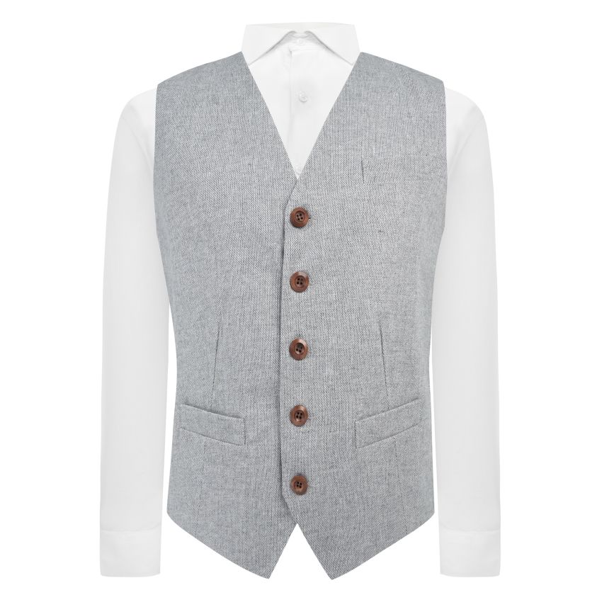 Highland Weave Light Grey Waistcoat | King & Priory