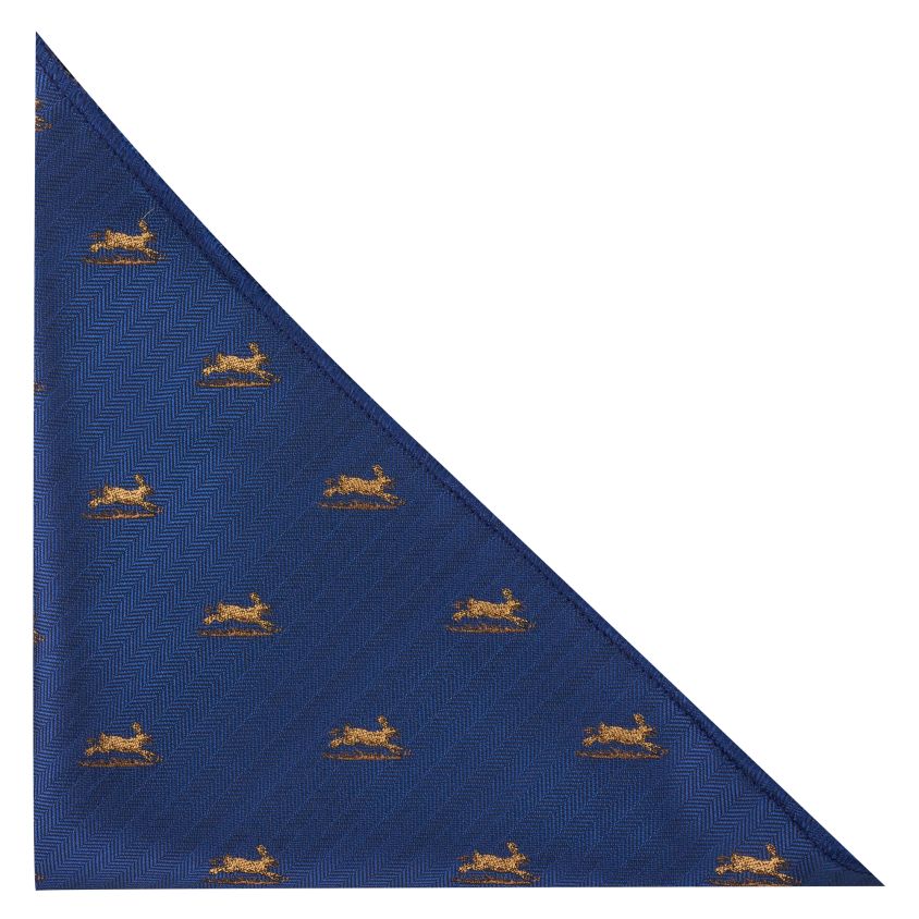 Navy Blue Jumping Hare Herringbone Tie, Necktie | King & Priory
