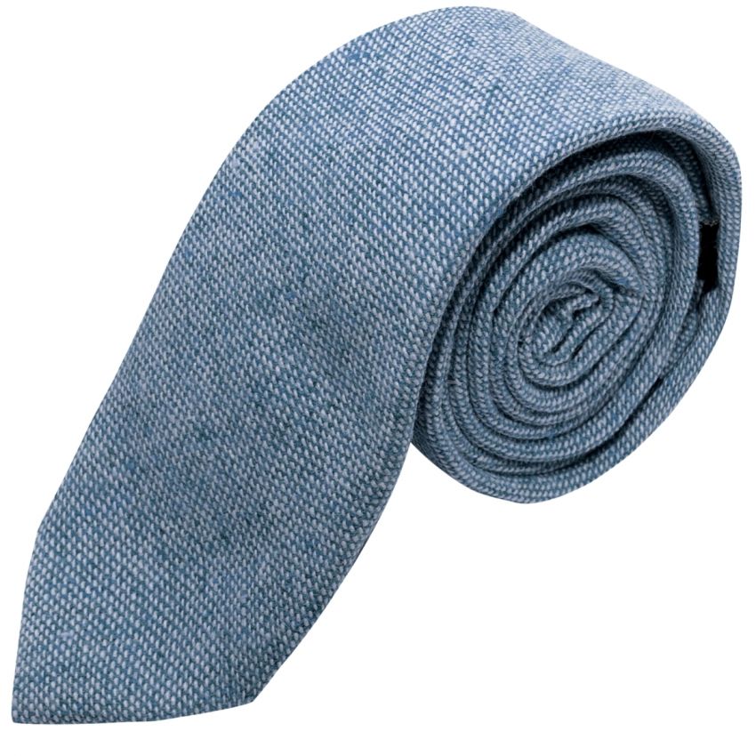 Highland Weave Stonewashed Blue Tie, Necktie | King & Priory